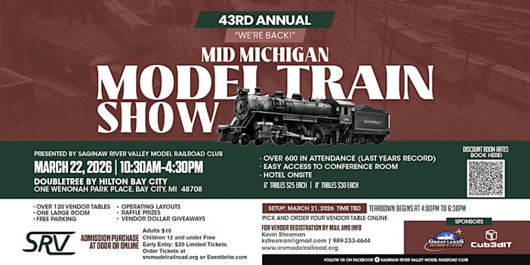 2026 Mid Michigan Model Train Sale - Saginaw River Valley Model ...